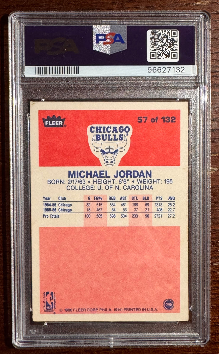 1986 Fleer Michael Jordan #57 RC - PSA 3 (VG) – All Vintage Cards