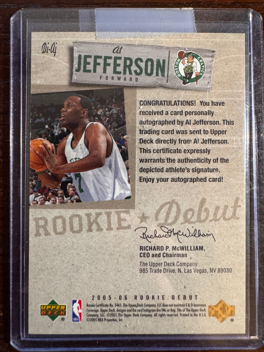 2005 2006 Upper Deck Rookie Debut Al Jefferson Debut Ink Auto Card #DI ...